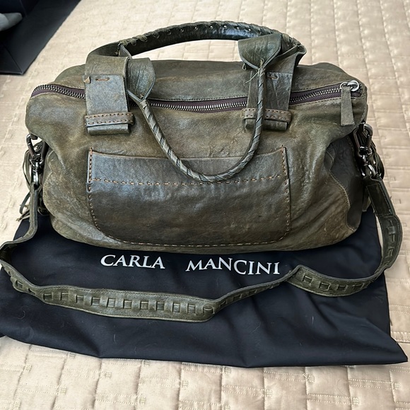 Carla Mancini | Bags | Carla Mancini Green Leather Crossbody Bag | Poshmark
